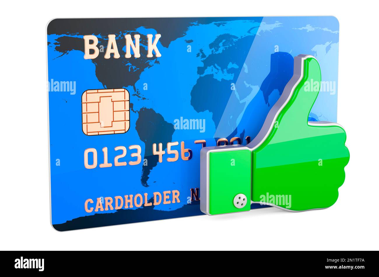 Credit Card with like icon, 3D rendering isolated on white background ...