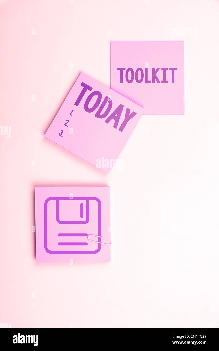 Writing displaying text Toolkit. Concept meaning set of tools kept in a ...