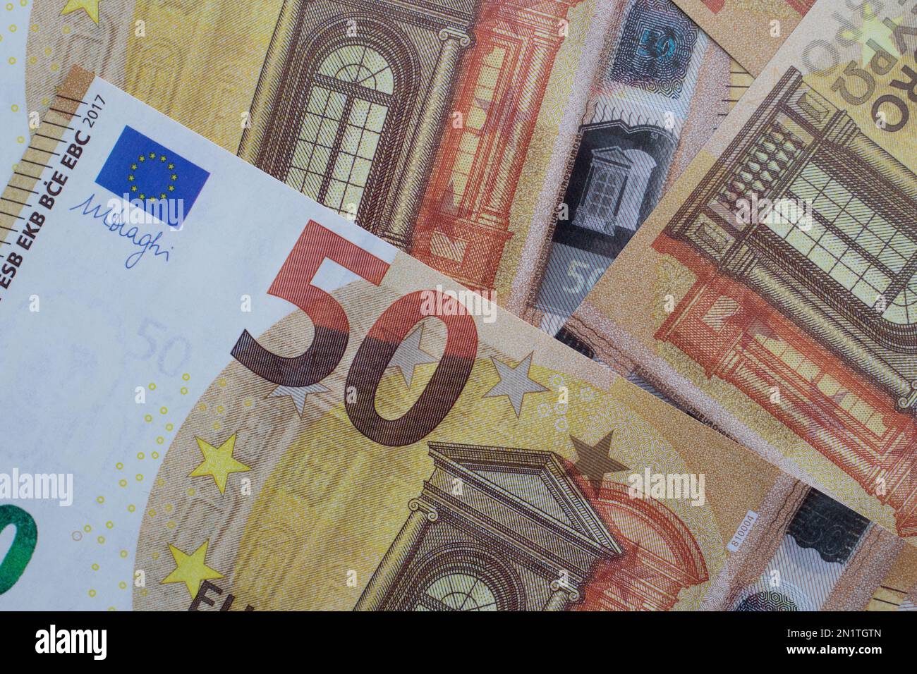 Close up of 50 euro banknotes Stock Photo - Alamy