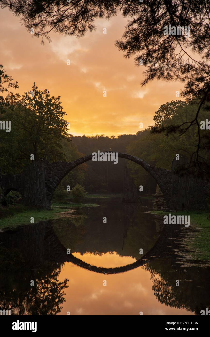 View of Devils bridge in Germany in Saxony Stock Photo - Alamy