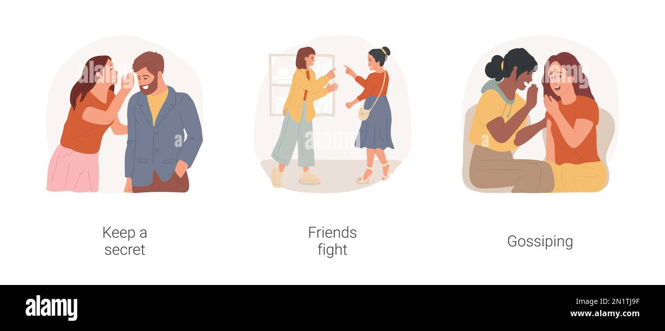 Friendship moments isolated cartoon vector illustration set. Keep a ... Friendship moments isolated cartoon vector illustration set. Keep a ...