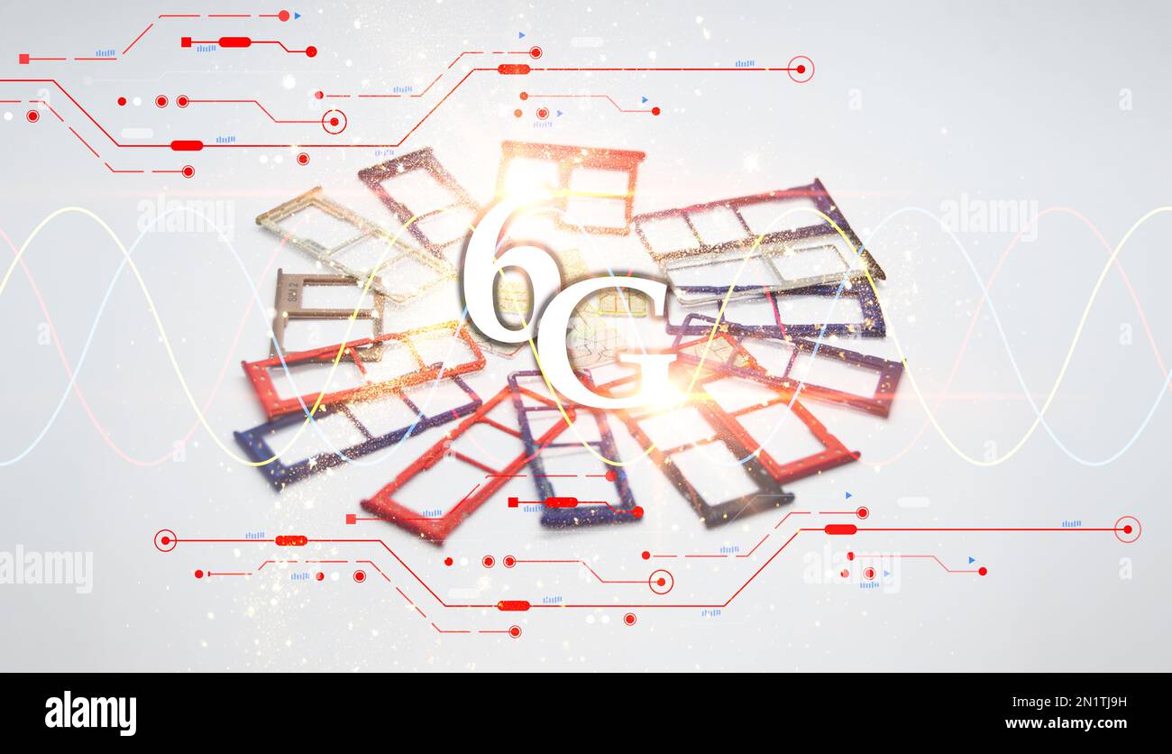 The concept of 6G network, high-speed mobile Internet, new generation ...