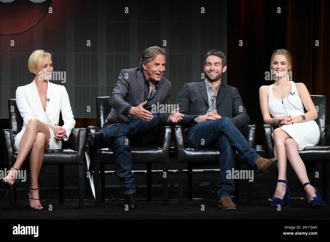 Actors Amber Valletta, from left, Don Johnson, Chace Crawford and ...
