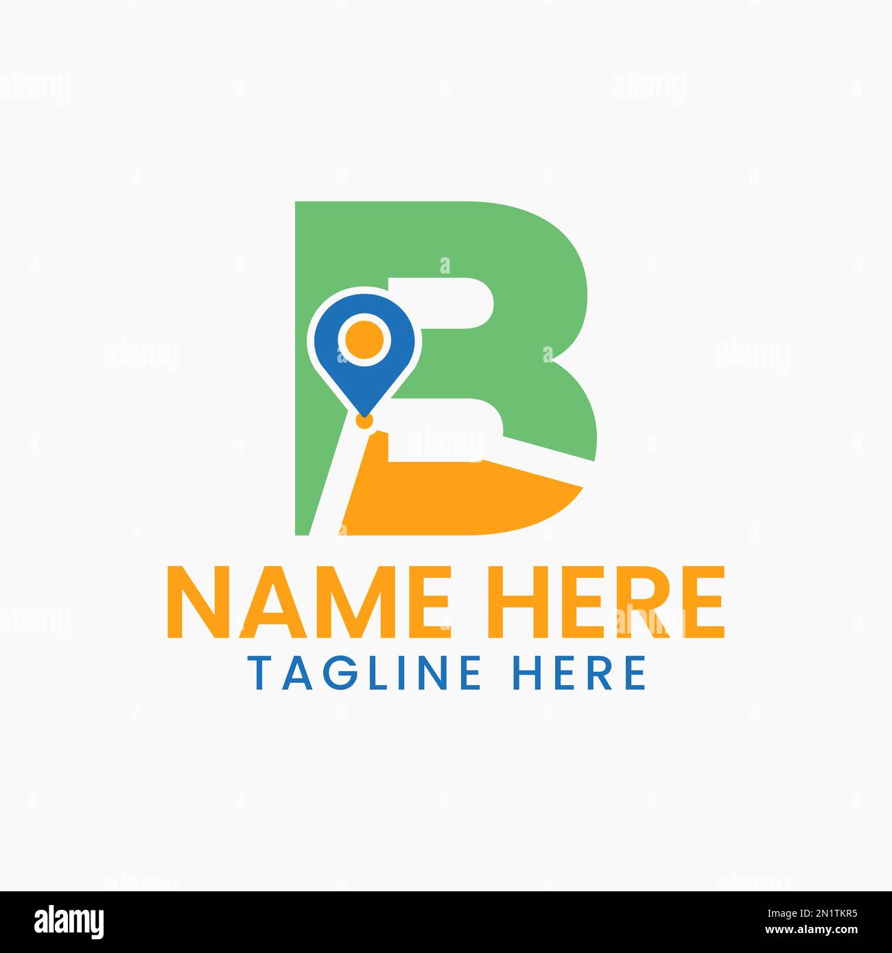 Letter B Location Logo Concept With Gps Symbol, Pin Icon Template Stock ...