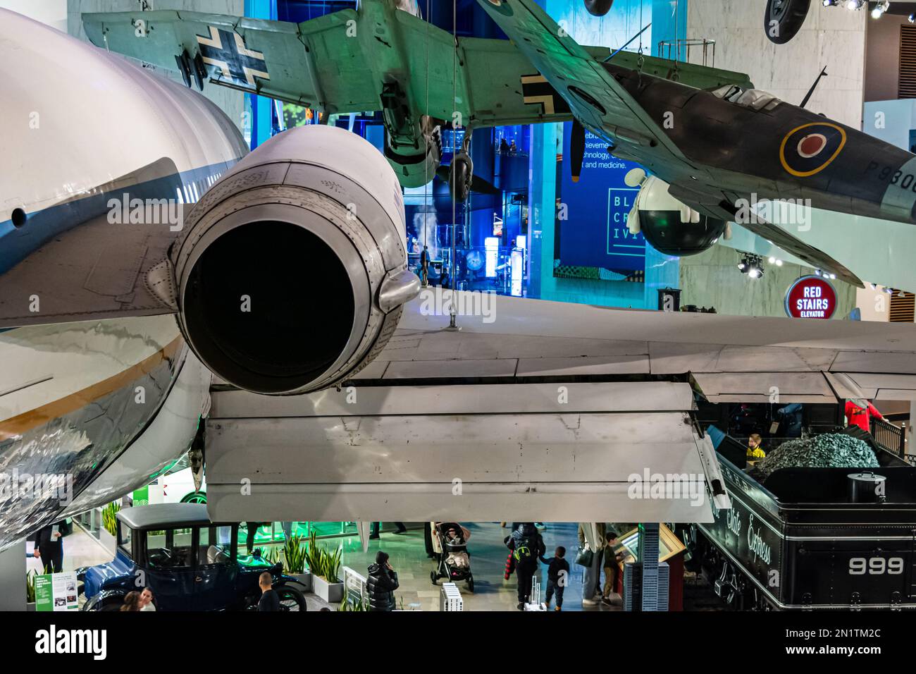Chicago, IL, USA - February 6, 2023: Boeing 727 (N7017U) on display at ...