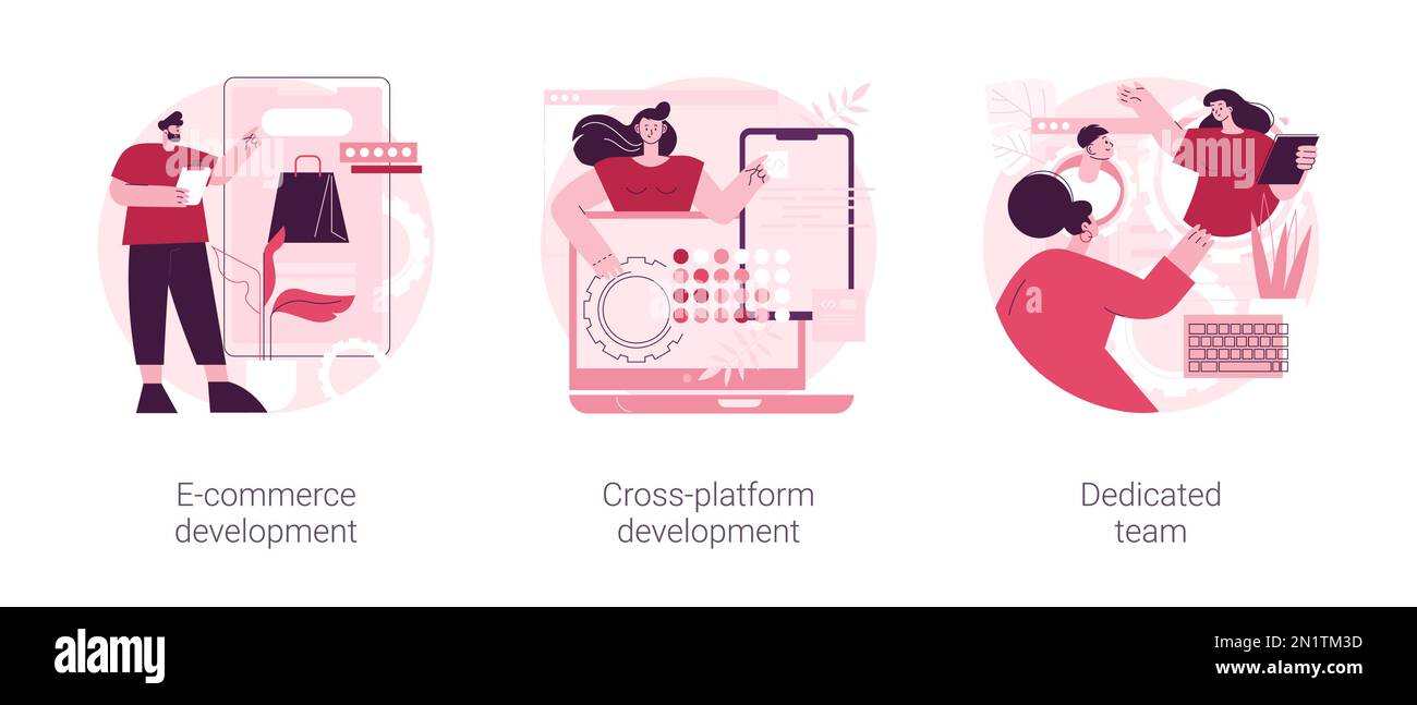 Remote developers team abstract concept vector illustration set. E ... Remote developers team abstract concept vector illustration set. E ...