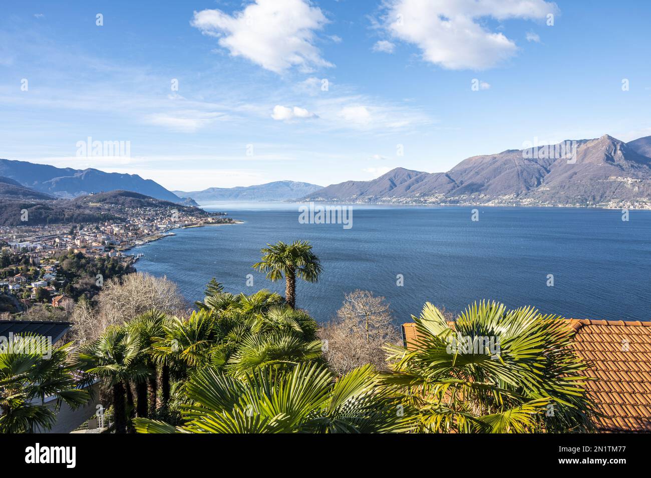 Aerial view of Luino and the Lake Maggiore Stock Photo - Alamy
