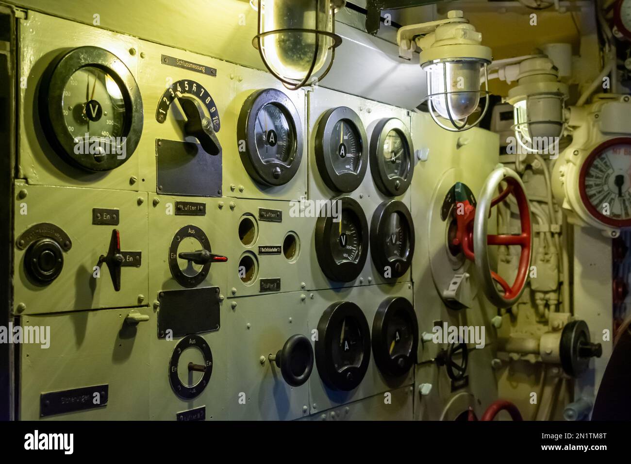 Chicago, IL, USA - February 6, 2023: Interior of the German submarine U-505 Unterseeboot (U-Boat ...