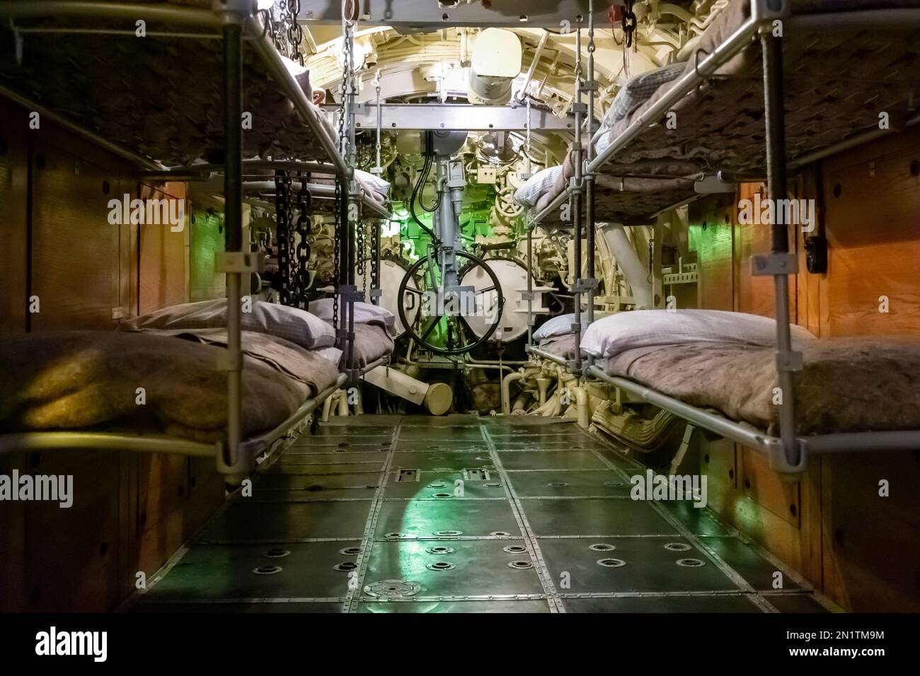 Chicago, IL, USA - February 6, 2023: Interior of the German submarine U ...