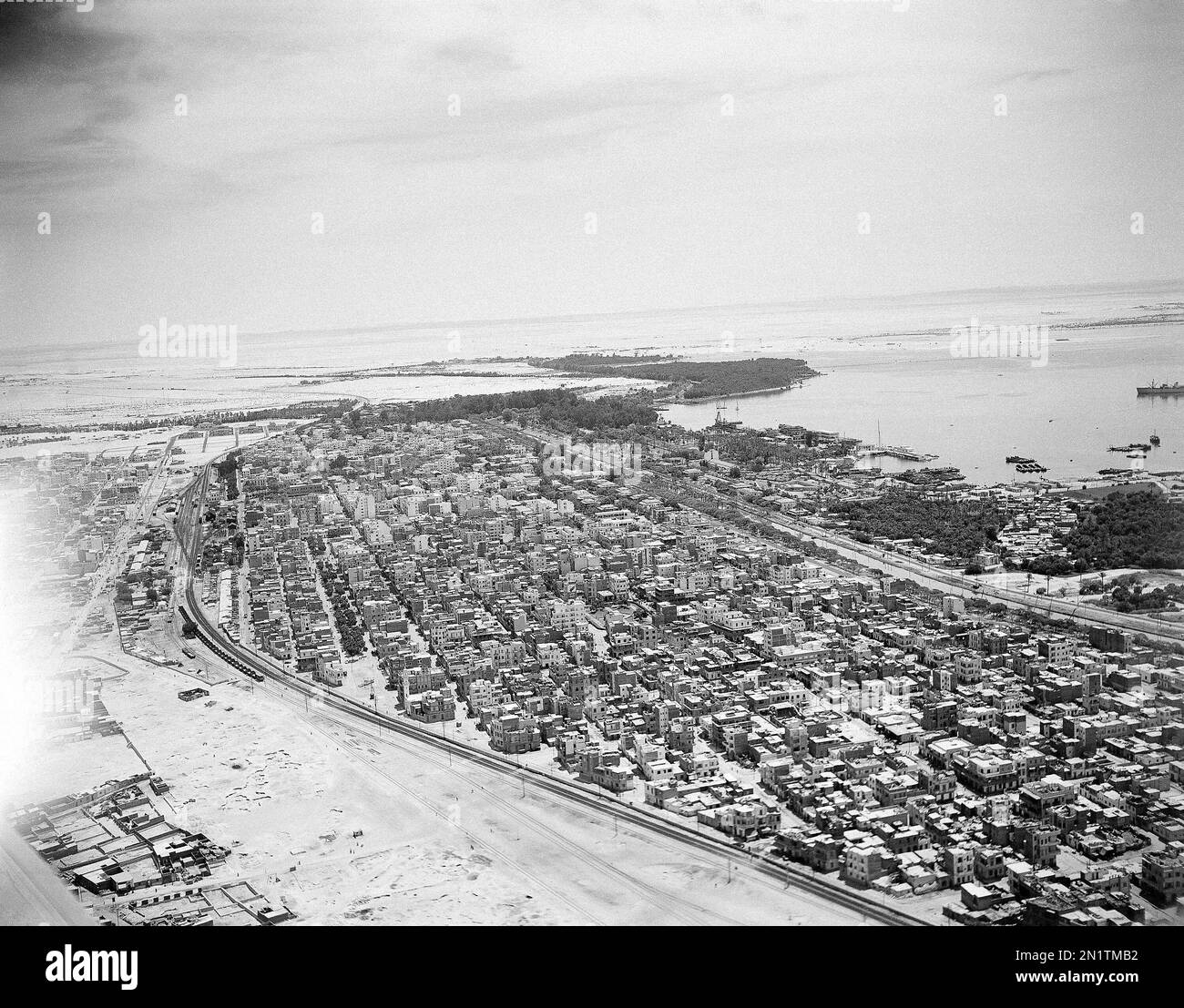 FILE - This June 9, 1953 file photo shows an aerial view of the town ...