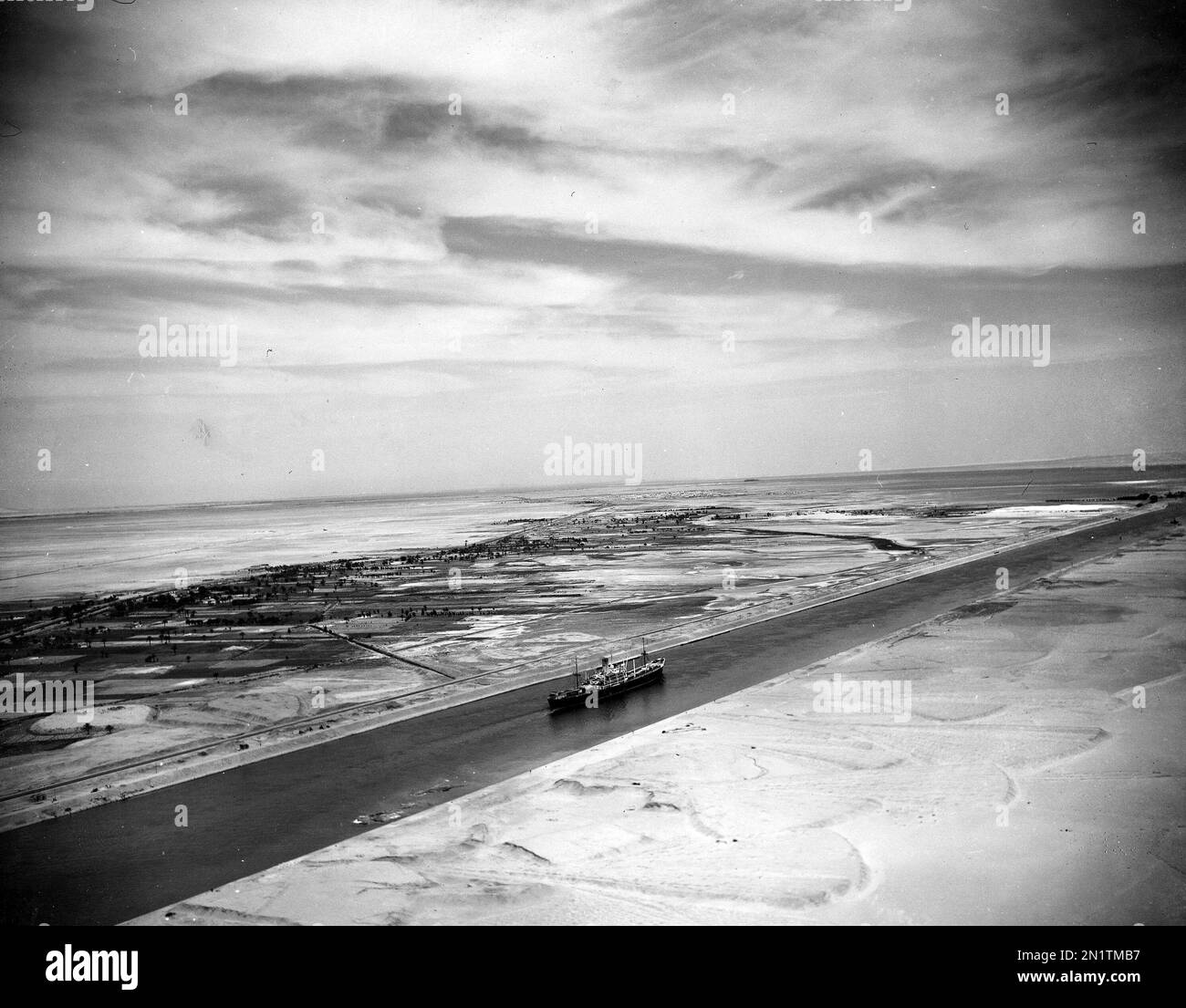 FILE - This May 26, 1953 file photo shows an aerial view of the Suez ...