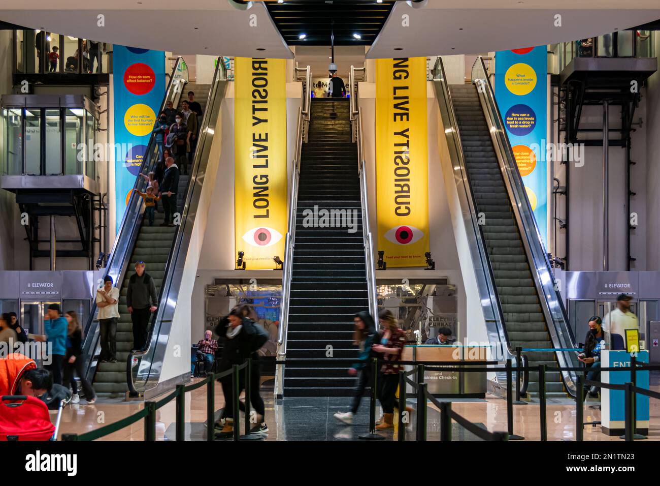 Chicago, IL, USA - February 6, 2023: Main entrance lobby to the Museum ...