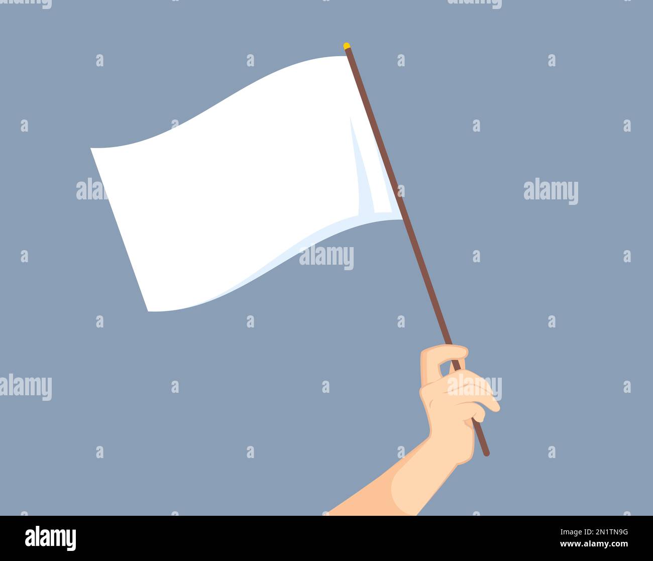 Vector illustration of hand holding white flag. Surrender concept Stock ...