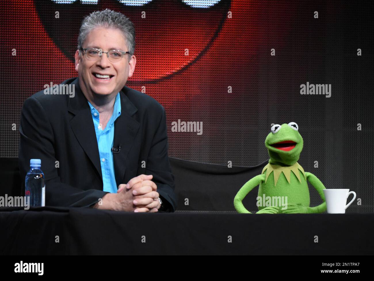 Writer/executive producer Bill Prady, left, and Kermit the Frog ...