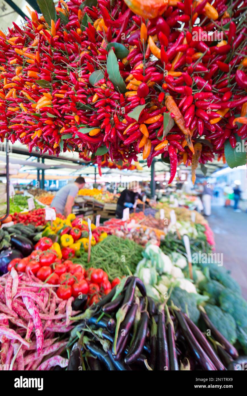 Italy, Venice, fruit and veg for sale at the Rialto market Stock Photo ...