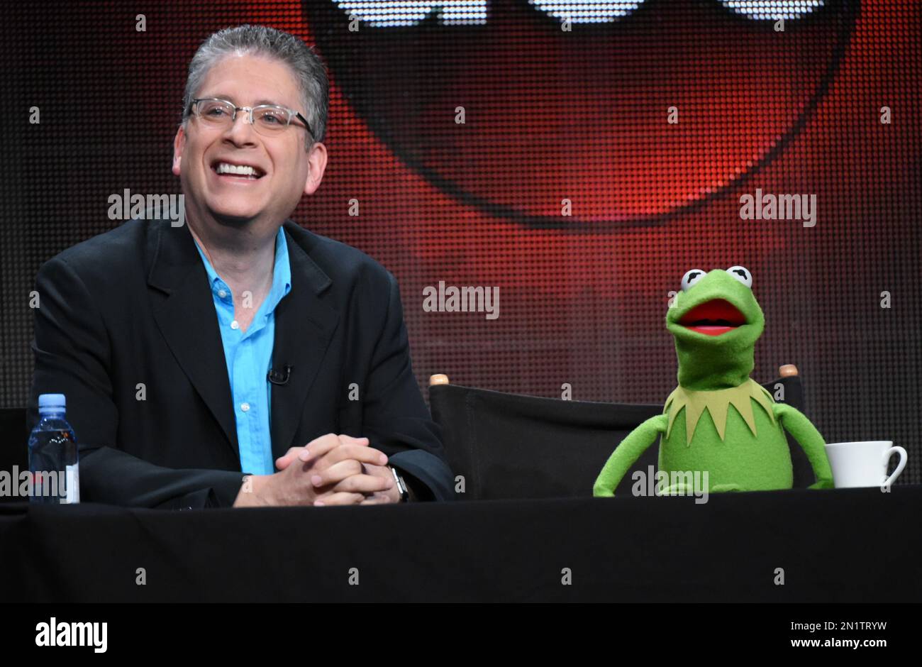Writer/executive producer Bill Prady, left, and Kermit the Frog ...
