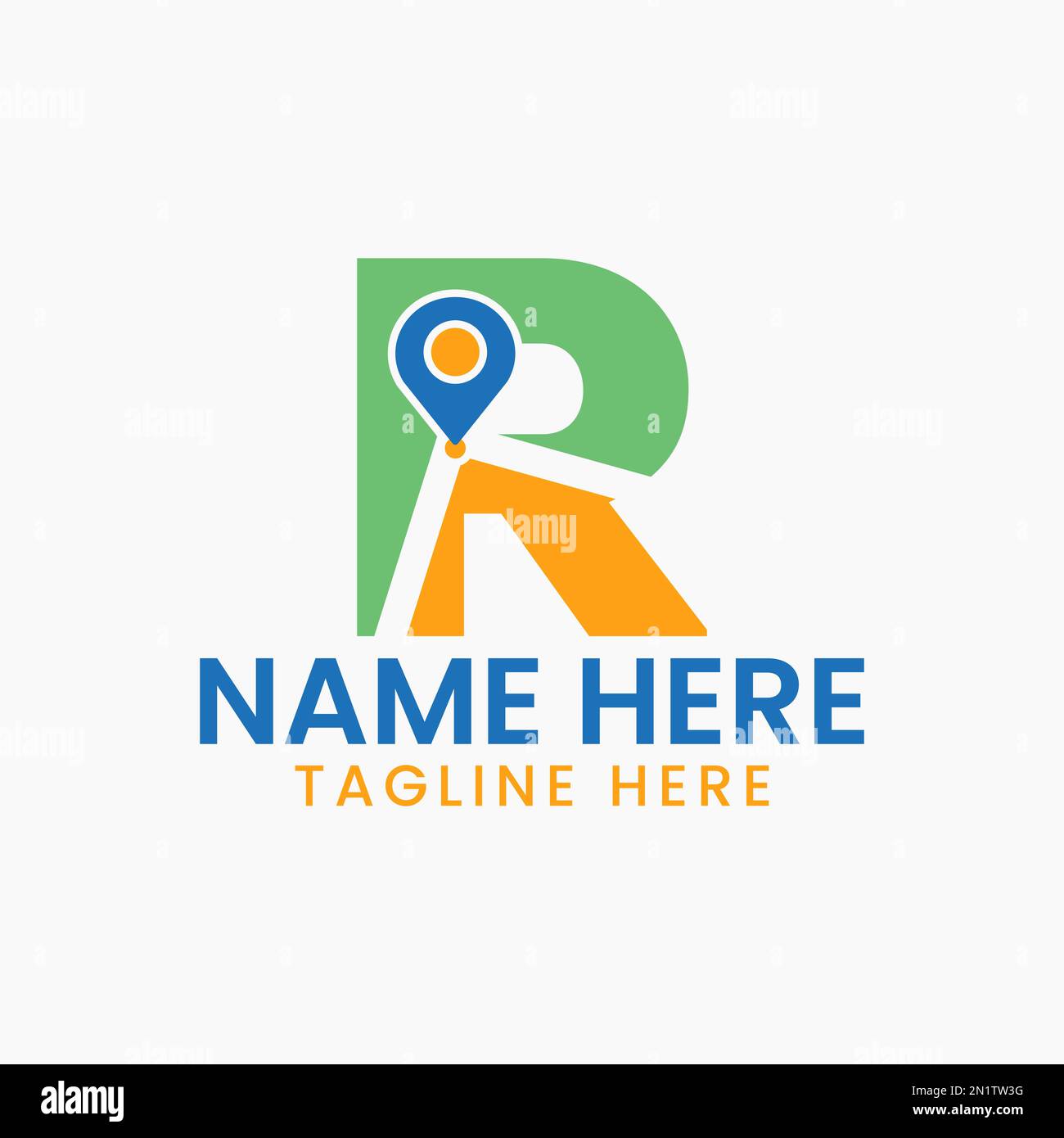 Letter R Location Logo Concept With Gps Symbol, Pin Icon Template Stock ...