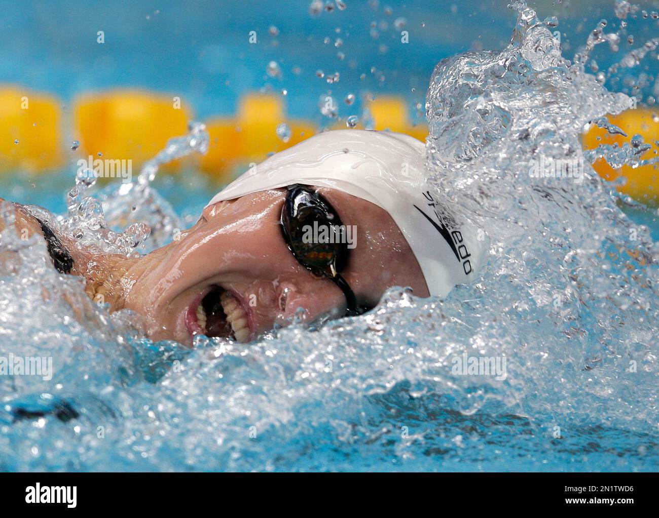 United States' Katie Ledecky swims in her women's 200m freestyle heat ...