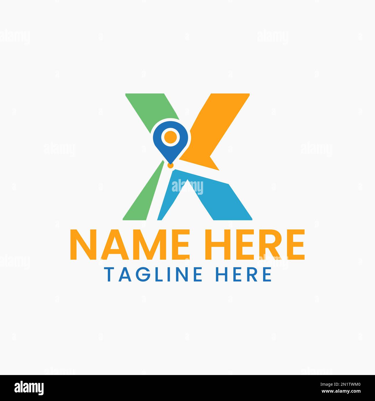 Letter X Location Logo Concept With Gps Symbol, Pin Icon Template Stock ...