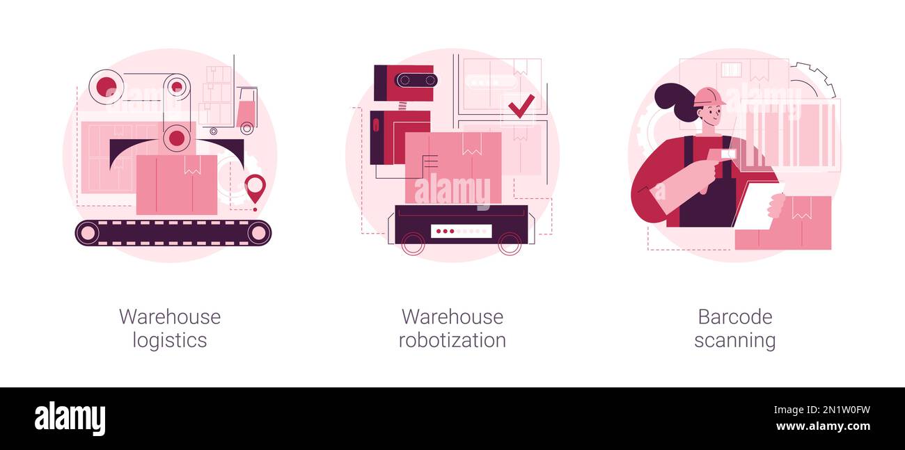 Storage automation abstract concept vector illustration set. Warehouse ...