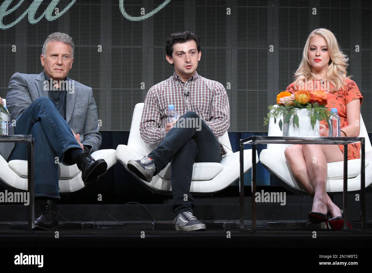 Paul Reiser, from left, Craig Roberts and Gage Golightly participate in ...