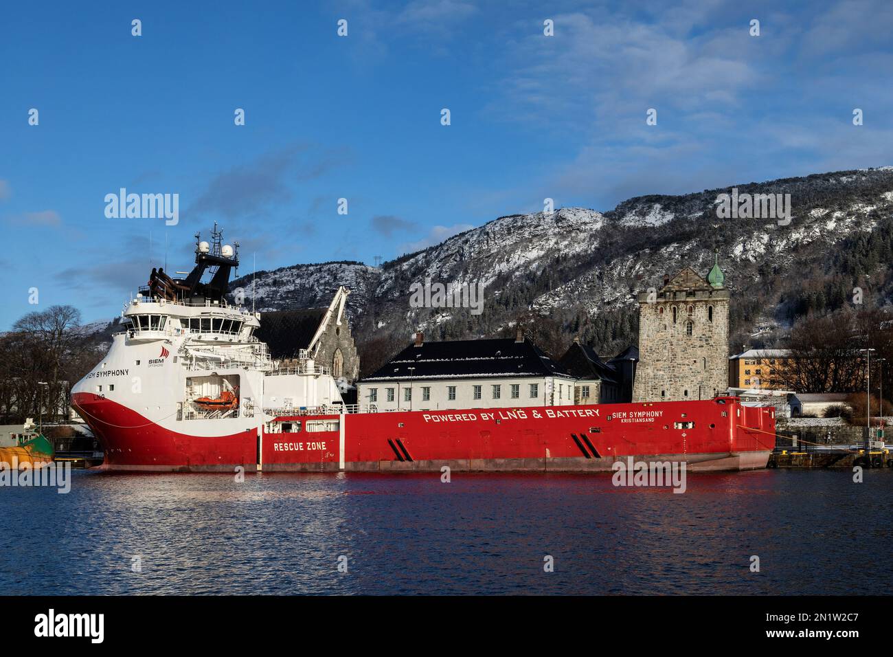 PSV offshore platform supply vessel Siem Symphony, berthed at ...