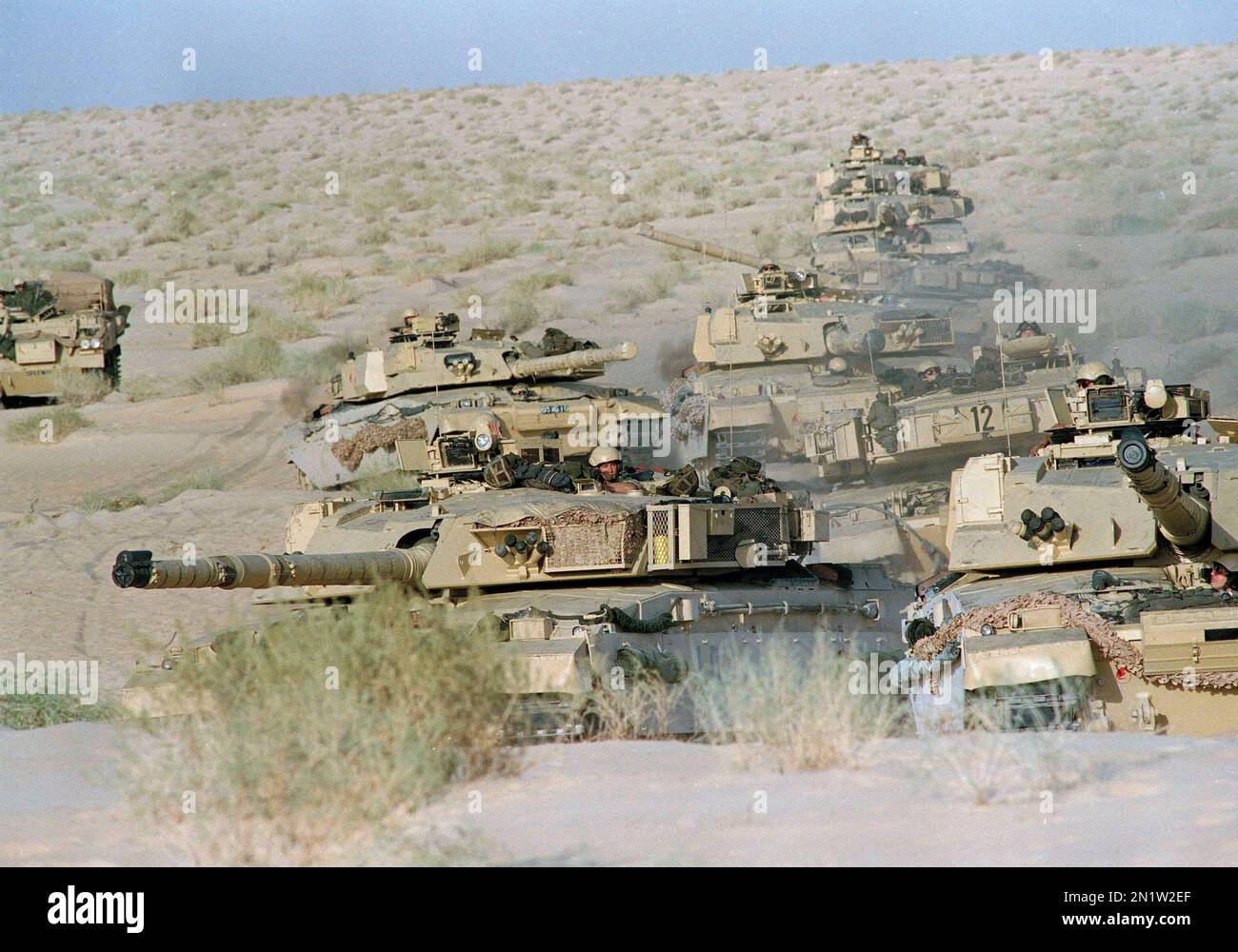 British Challenger tanks are pictured during exercises in the Saudi ...