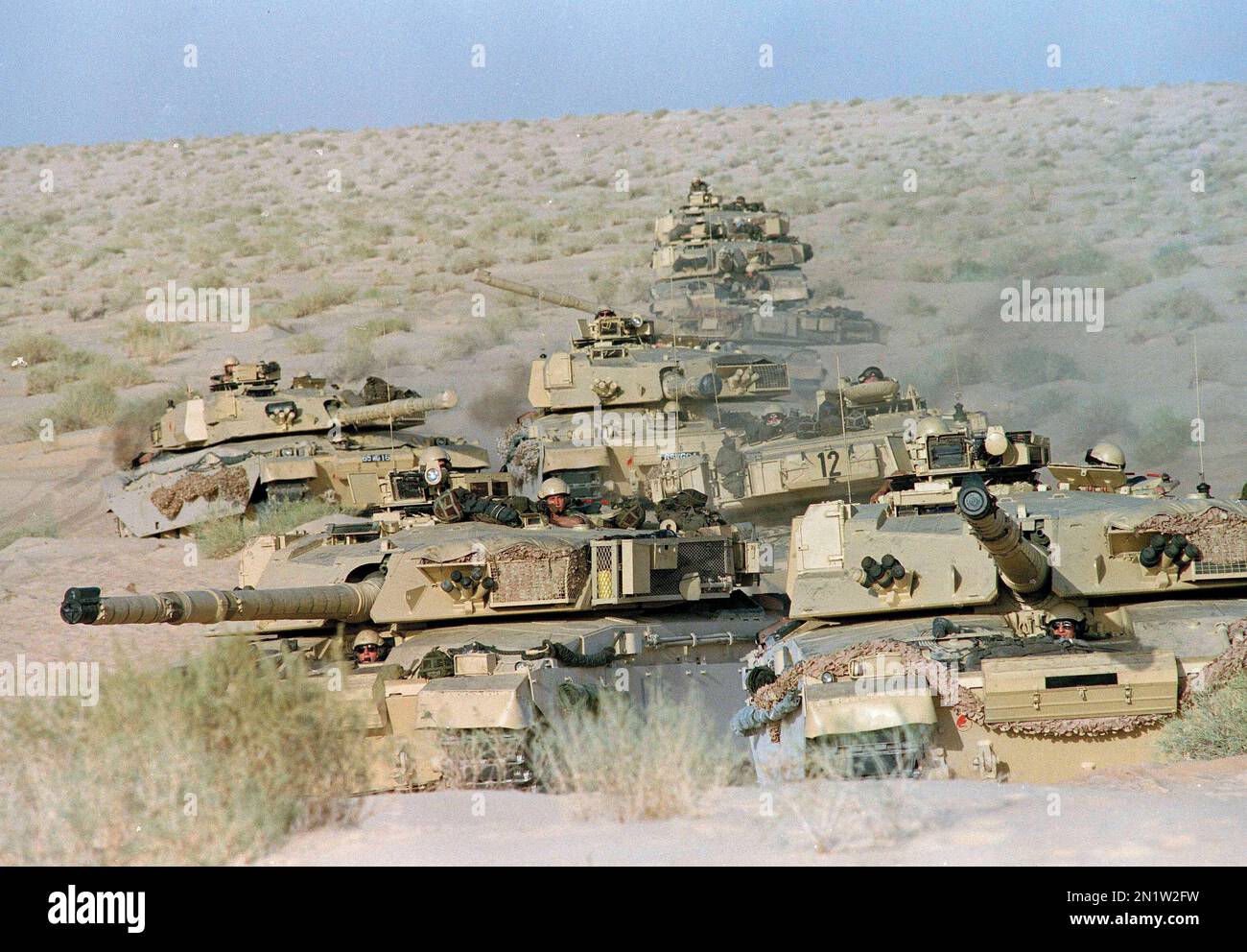 British Challenger tanks are pictured during exercises in the Saudi ...