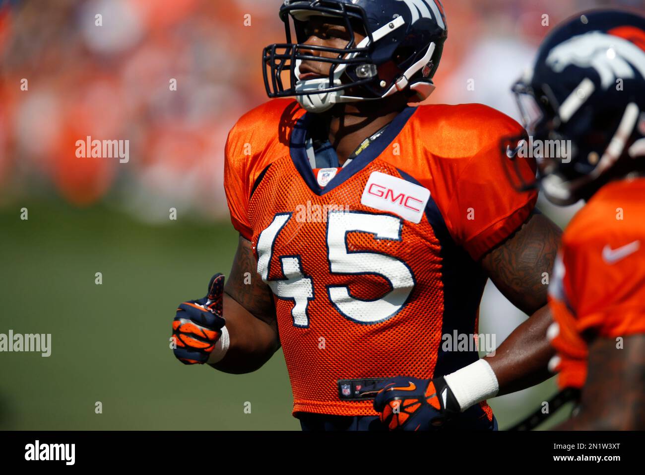 Denver Broncos linebacker Danny Mason (45) at the team's NFL football ...