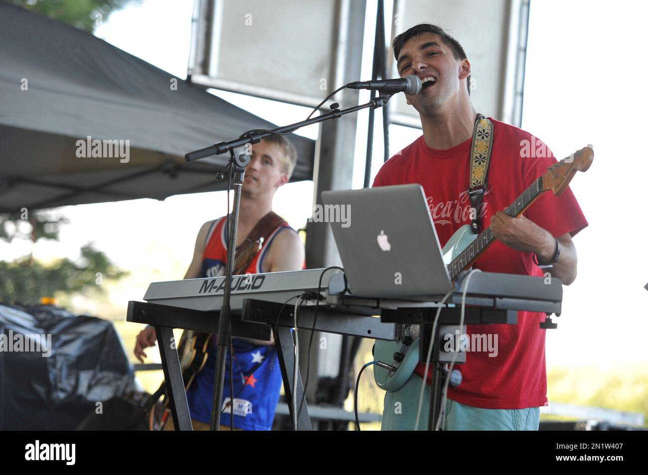 Ryan DeRobertis of Skylar Spence performs at Lollapalooza in Grant Park ...
