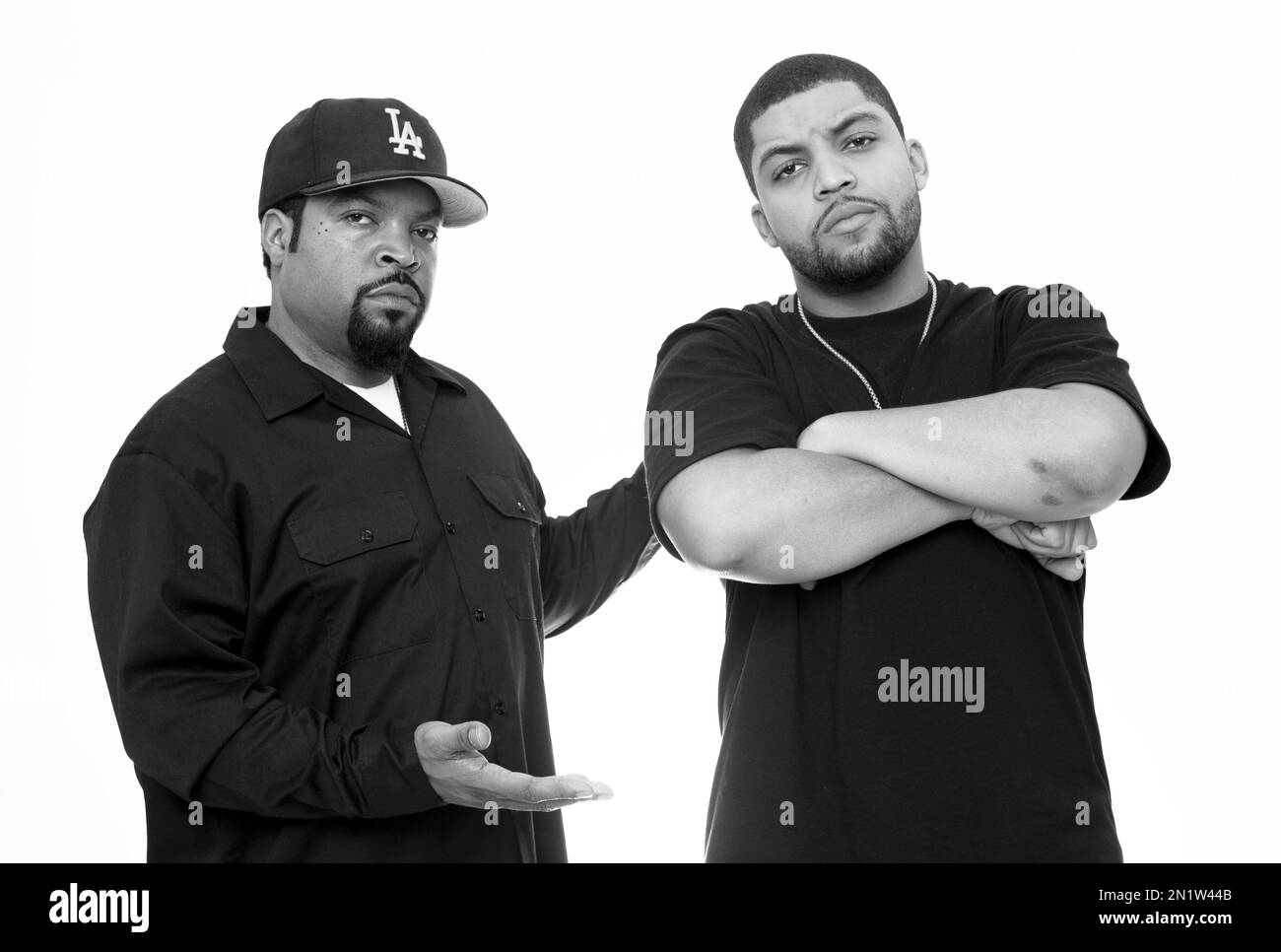 In this Sunday, August 2, 2015 photo, Ice Cube left, and son O' Shea ...