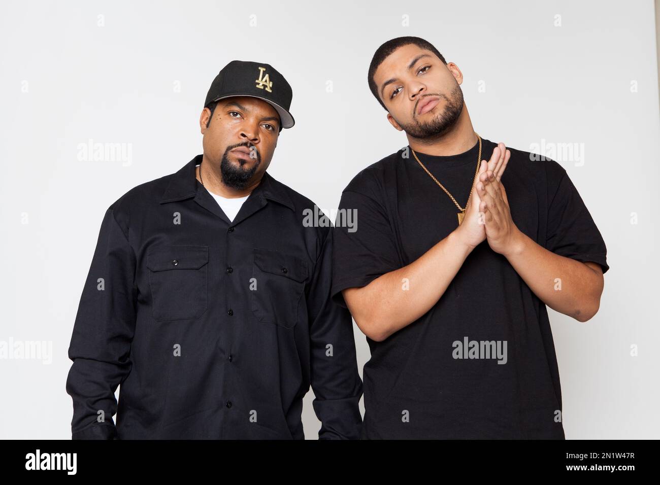 In this Sunday, August 2, 2015 photo, Ice Cube left, and son O' Shea ...