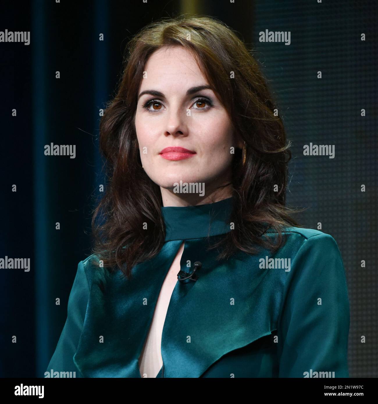 Actress Michelle Dockery speaks onstage during the "Downton Abbey ...