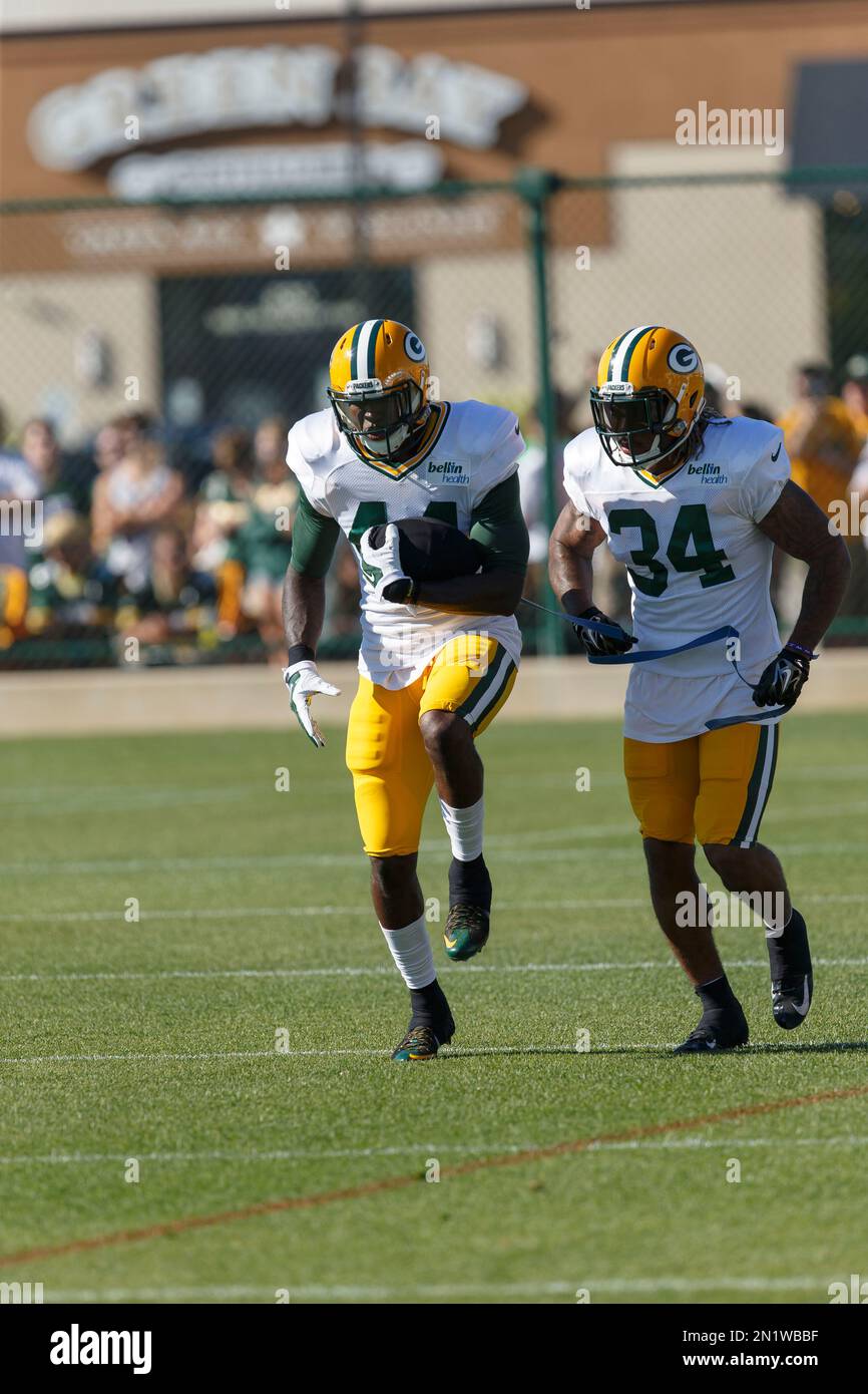Green Bay Packers’ James Starks, left and Rajion Neal NFL football ...