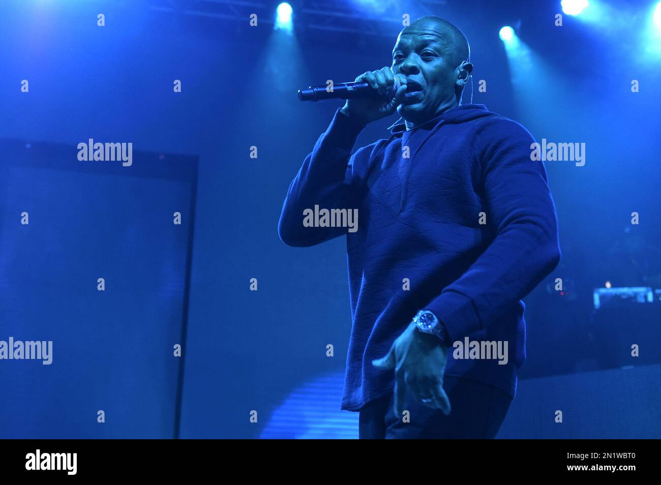 FILE- In this Feb. 12, 2015, file photo, Dr. Dre performs at HOT 97's ...
