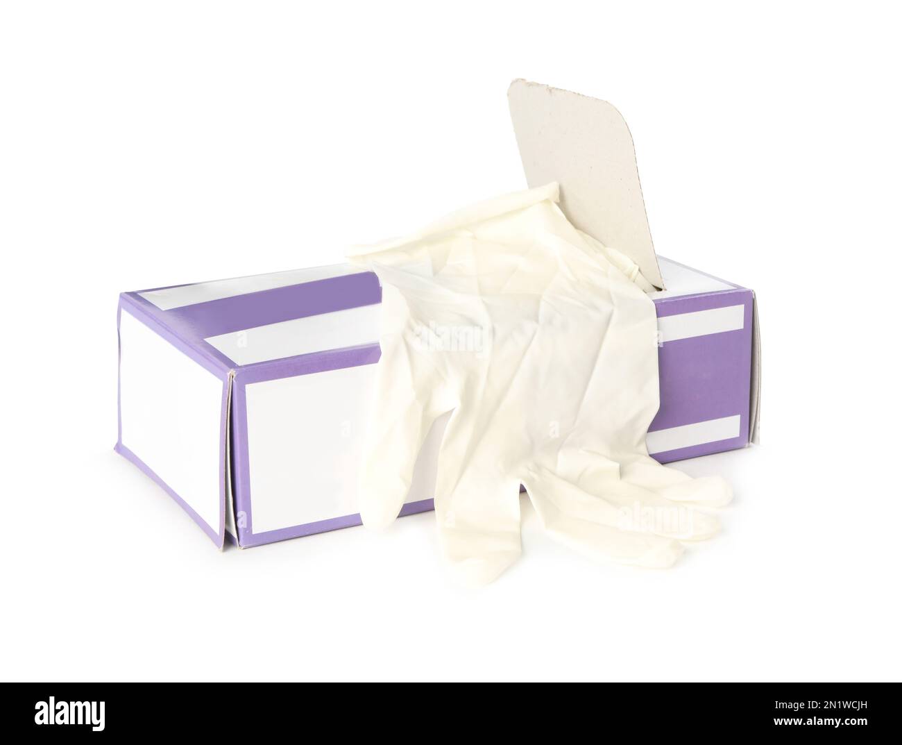 Box of new medical gloves isolated on white Stock Photo - Alamy
