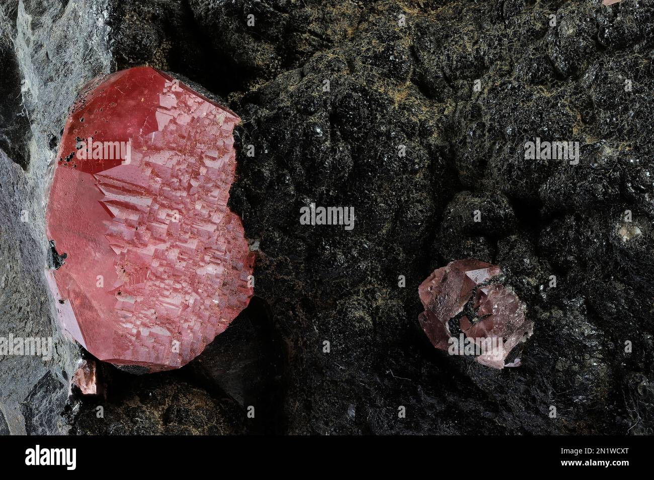 rhodochrosite crystal in matrix from Peru Stock Photo - Alamy