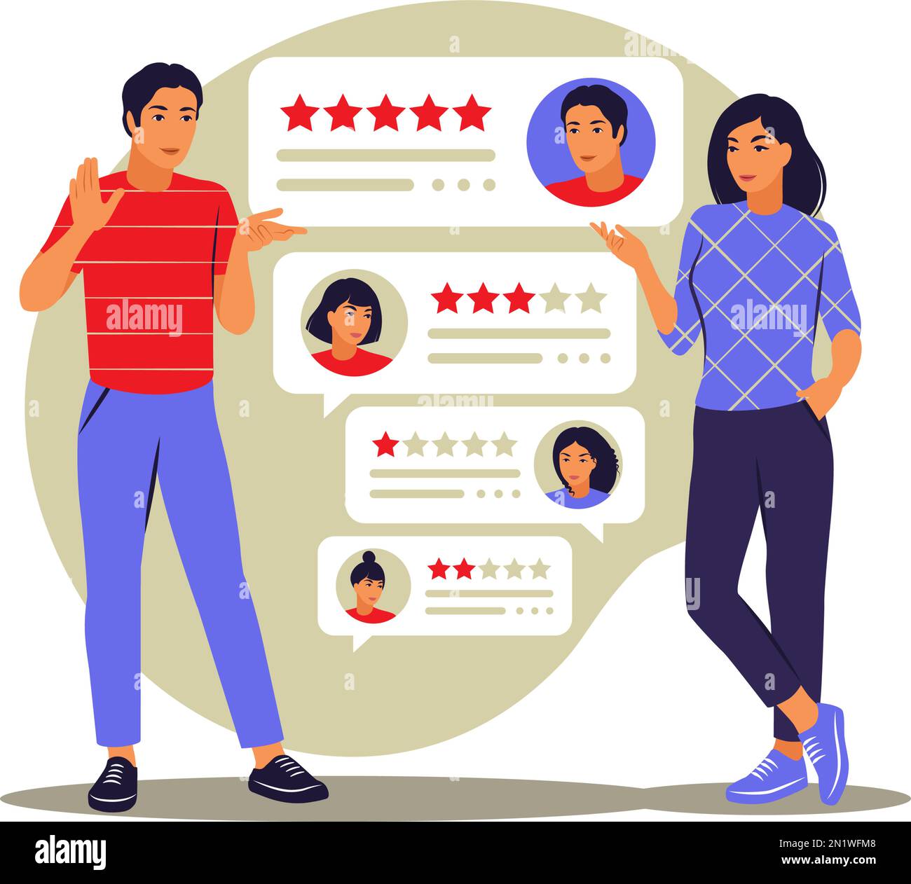 Star rating. Online reviews. Feedback concept. Vector illustration. Flat Stock Vector Image ...