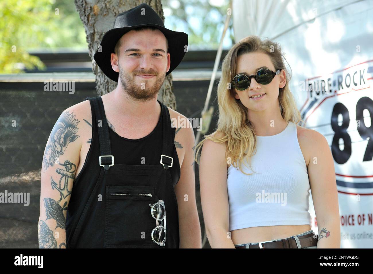 Georgia Nott and Caleb Nott of Broods seen at Lollapalooza at Grant ...