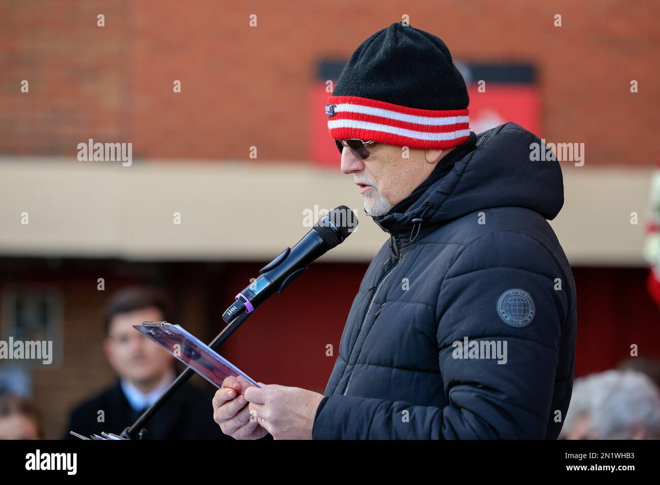 Steve Douglas recites his poem as Manchester United mark the 65th ...