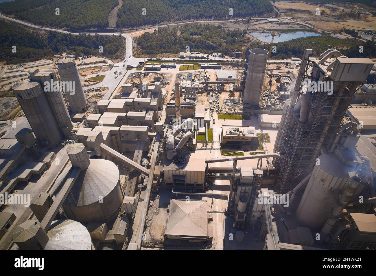 Aerial view of industrial factory Stock Photo - Alamy