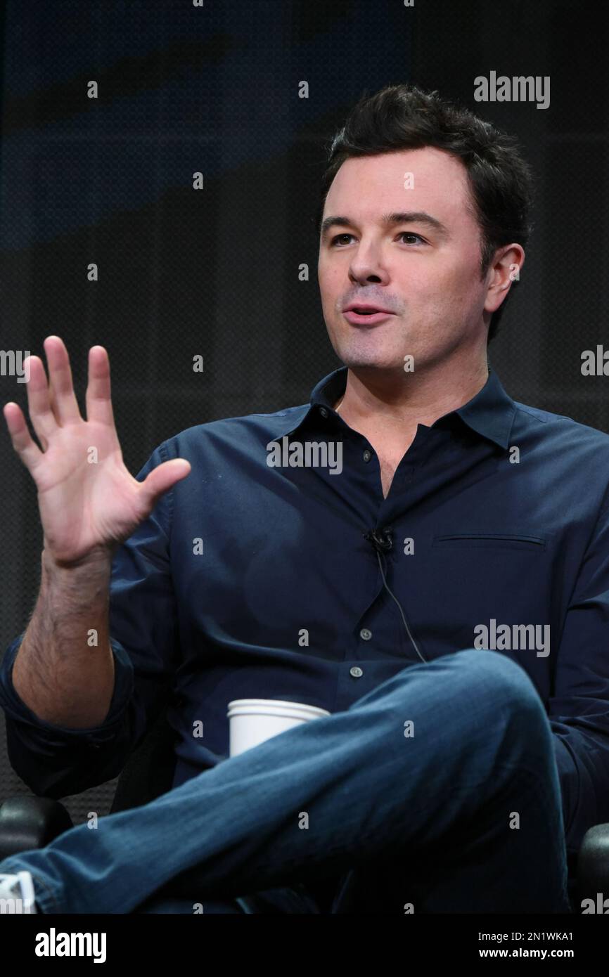 Seth MacFarlane speaks onstage during the "Blunt Talk" panel at the ...