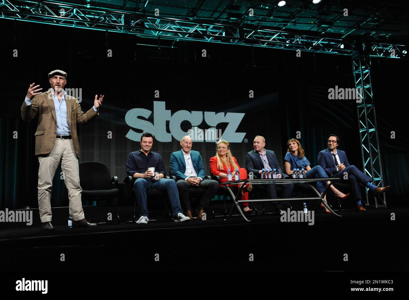 Executive producers Jonathan Ames, from left, Seth MacFarlane, actors ...