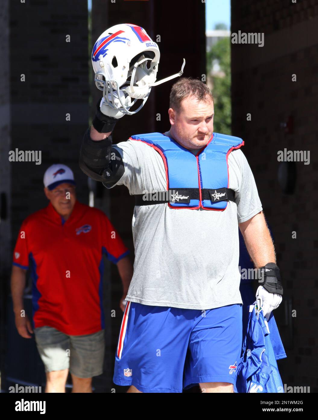 Buffalo Bills defensive tackle Kyle Williams walks onto the field ...