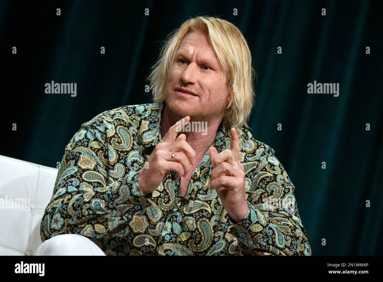 Rune Temte speaks during the "The Last Kingdom" panel at the BBC ...
