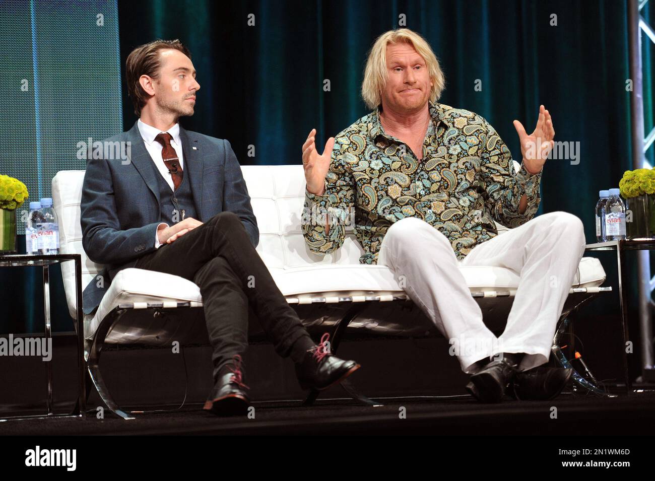Actors David Dawson, left, and Rune Temte appear during the "The Last ...