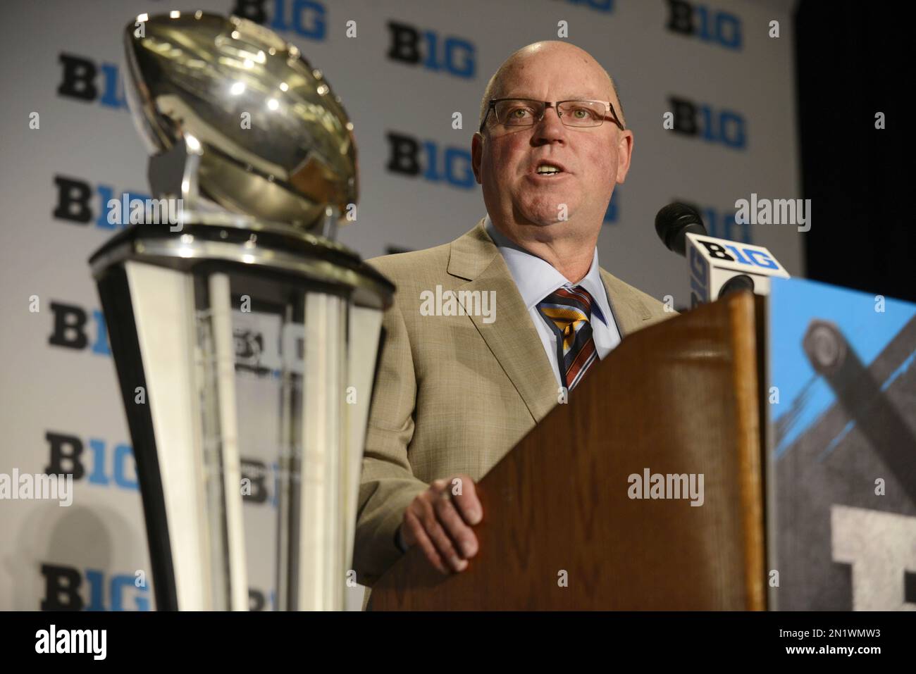 Minnesota head coach Jerry Kill speaks to the media during the NCAA ...