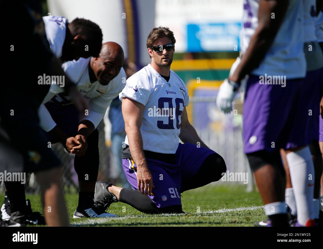 Minnesota Vikings defensive end Brian Robison participates in practice ...