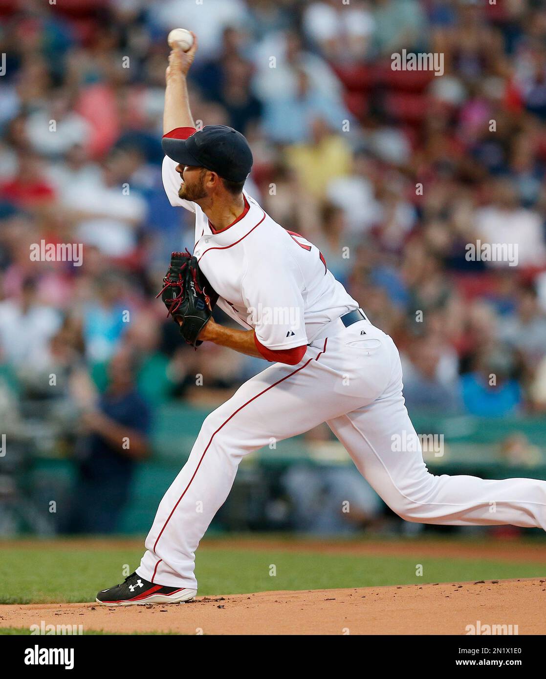 Boston Red Sox's Rick Porcello pitches during the first inning of a ...
