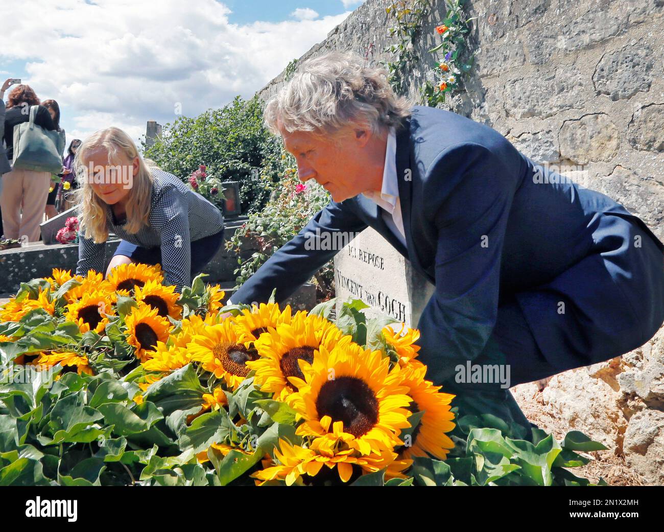 Two members of the Van Gogh family, Machteld van Laer, left, and Willem van Gogh, daughter and ...